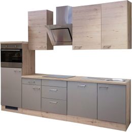 Flex-Well Küche Riva, wahlw. mit E-Geräten, Breite 280 cm, viele Farbvarianten erhältlich, grau