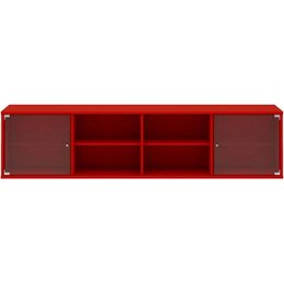Hammel Furniture Regal Mistral, Hochwertig Lowboard, hängend/stehend montierbar, mit zwei Glastüren, B: 177 cm, lowboard, anpassungsbar Designmöbel, rot