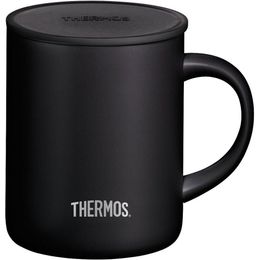 Thermos Tasse Longlife, Edelstahl, doppelwandig, 0,35 Liter, mit Deckel, schwarz