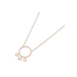 Smart Jewel Collier Kreis mit Plättchen, Zirkonia Steine, Silber 925, rosa