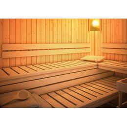 Karibu Sauna-Rückenlehne Premium Set 3, inkl. Bankblende, beige