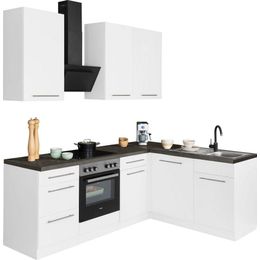 Wiho-Küchen wiho Küchen Winkelküche Unna, ohne E-Geräte, Stellbreite 220 x 170 cm, grau|schwarz|weiß