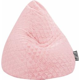 SITTING POINT Sitzsack Sitzsack FLUFFY HEARTS L, Plüschsitzsack mit Herzoptik, rosa