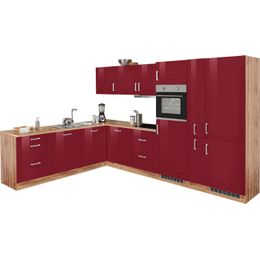 HELD MÖBEL HELD MÖBEL Winkelküche Tinnum, mit E-Geräten, Stellbreite 240/330 cm, rot