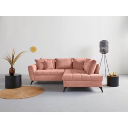 Inosign Ecksofa Lörby L-Form, Belastbarkeit bis 140kg pro Sitzplatz, auch mit Aqua clean-Bezug, rosa