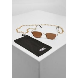Urban Classics Sonnenbrille Unisex Sunglasses Kalymnos With Chain, goldfarben