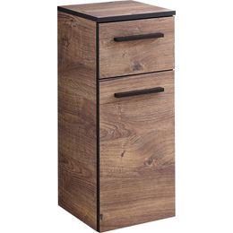 Saphir Unterschrank Quickset 374 Badschrank, 1 Tür, 1 Schublade, inkl. Türdämpfer Badezimmer-Unterschrank, Eiche Ribbeck quer Nachbildung, 30 cm breit, braun