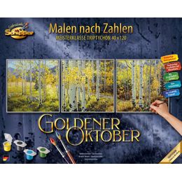 Schipper Malen nach Zahlen Meisterklasse Triptychon - Goldener Oktober, Made in Germany, bunt
