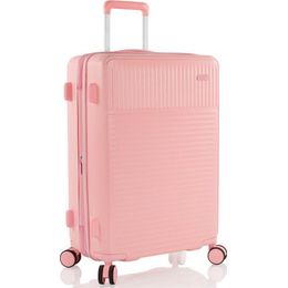Heys Hartschalen-Trolley Pastel, 66 cm, 4 Rollen, Hartschalen-Koffer Koffer mittel groß TSA Schloss Volumenerweiterung, rosa