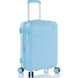 Heys Hartschalen-Trolley Pastel, 53 cm, 4 Rollen, Reisegepäck Handgepäck-Koffer TSA Schloss Volumenerweiterung, blau