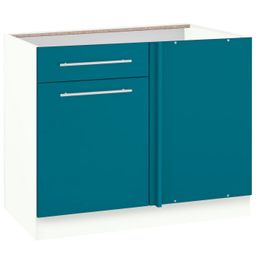 Wiho-Küchen wiho Küchen Eckunterschrank Flexi2 Breite 100 cm, Planungsmaß 110 cm, ohne Arbeitsplatte, blau|weiß