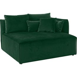 Andas Ottomane Nöre, kurzes Lounge-Modul - zum Zusammenstellen, Breite 138 cm, Tiefe 128 cm, grün