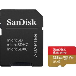 Sandisk Extreme 128GB Speicherkarte (128 GB, UHS Class 3, 190 MB/s Lesegeschwindigkeit), goldfarben|rot