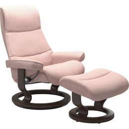 stressless® Relaxsessel View (Set, Relaxsessel mit Hocker), mit Classic Base, Größe S,Gestell Wenge, rosa