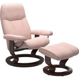 stressless® Relaxsessel Consul (Set, Relaxsessel mit Hocker), mit Hocker, mit Classic Base, Größe L, Gestell Braun, rosa