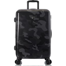 Heys Hartschalen-Trolley Black Camo, 66 cm, 4 Rollen, Hartschalen-Koffer Koffer mittel groß TSA Schloss Volumenerweiterung, schwarz