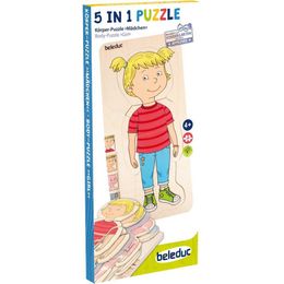 Beleduc Konturenpuzzle Körper Lagen Puzzle - Mädchen, 29 Puzzleteile, bunt