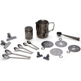 ECHTWERK Barista-Set, Kaffeezubehör-Set, ideal für Cappuccino oder Latte Macchiato, 23-tlg., schwarz