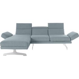 Places of Style Ecksofa Amantea, mit Arm- und Kopfteilverstellung, mit Drehsitz und Rückenverstellung, blau