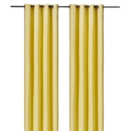 Weckbrodt-Gardinen Vorhang Vito, Weckbrodt, Ösen (1 St), blickdicht, Satin, Ösenschal, Gardine, blickdicht, Microvelour, Unifarben, gelb