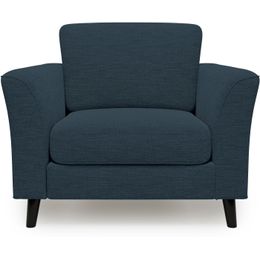 Home Affaire Sessel Gröde, weicher Sitzkomfort, aus schwarzen Holzfüßen, blau