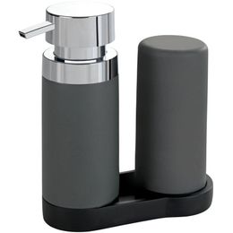 Wenko Spülmittelspender Easy Squeez-e, auch als Seifenspender geeignet, grau|schwarz|silberfarben