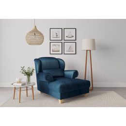 Home Affaire Loveseat Loveseat Queenie (1-St), mit softem, weichem Sitzkomfort, zeitloses Design, inkl. Zierkissen, blau