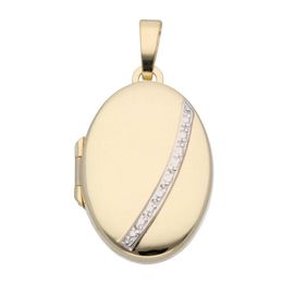 Adelia´s Adelia´s Kettenanhänger 333 Gold Medaillon Anhänger, Goldschmuck für Damen, goldfarben