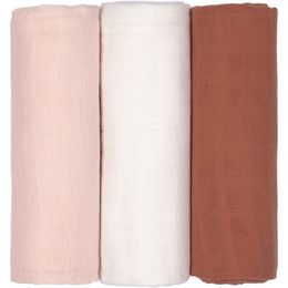 Lässig LÄSSIG Stoffwindeln Mulltuch-Set L, powder (Set, 3-St), orange|rosa|weiß