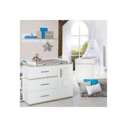 Roba® Babymöbel-Set Moritz, (Spar-Set, 2-St., Kinderbett, Wickelkommode), mit Kinderbett und Wickelkommode; Made in Europe, weiß