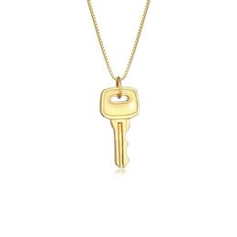 Kuzzoi Kette mit Anhänger Herren Venezianer Schlüssel Key 925 Silber, goldfarben