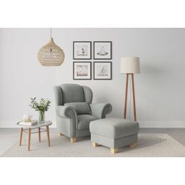 Home Affaire Ohrensessel Queenie Ohrenseesel (1-St), mit softem, weichem Sitzkomfort und zeitlosem Design, grau