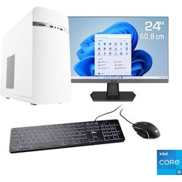 CSL Speed V25885 PC-Komplettsystem (24", Intel® Core i5 12400, Intel UHD Graphics 730, 8 GB RAM, 500 GB SSD), weiß