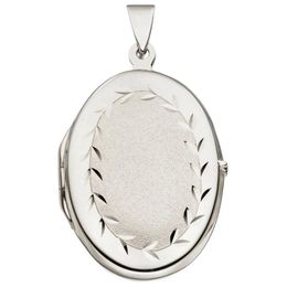 Jobo Medallionanhänger Anhänger Medaillon oval, 925 Silber, silberfarben