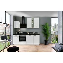 Express Küchen Express Küchen Küchenzeile Bari, mit Soft-Close-Funktion und Vollauszug, vormontiert, Breite 220 cm, weiß