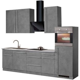 Wiho-Küchen wiho Küchen Küchenzeile Chicago, mit E-Geräten, Gesamtbreite 280 cm, grau