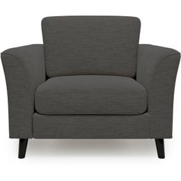 Home Affaire Sessel Gröde, weicher Sitzkomfort, aus schwarzen Holzfüßen, grau