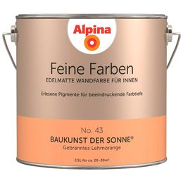 Alpina Wand- und Deckenfarbe Feine Farben No. 43 Baukunst der Sonne, Gebranntes Lehmorange, edelmatt, 2,5 Liter, gelb|orange