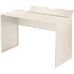 LeGer Home by Lena Gercke Schreibtisch Jolanda, Stauraumfach, Breite 120 cm, Metall, beige