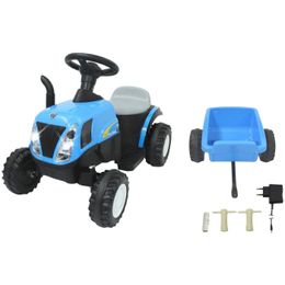 Jamara Elektro-Kindertraktor Ride-on Traktor New Holland, 6 V 4,5 Ah, mit Anhänger, blau|schwarz