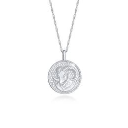 Elli Kette mit Anhänger Sternzeichen Widder Astro Münze Antik 925 Silber, silberfarben