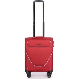 Stratic Weichgepäck-Trolley Strong S, redwine, 4 Rollen, Handgepäck Reisekoffer Reisegepäck TSA-Schloss, rot