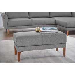Hülsta Sofa hülsta sofa Hockerbank hs.450, Füße aus Massivholz, grau|schwarz