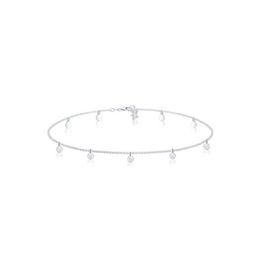 Elli Collier Choker Plättchen Coins Matt 925 Silber, silberfarben