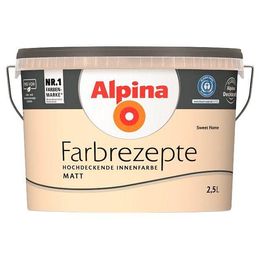 Alpina Wand- und Deckenfarbe Farbrezepte Sweet Home, Helles Apricot, matt, 2,5 Liter, orange