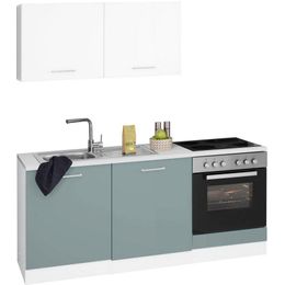 HELD MÖBEL HELD MÖBEL Küchenzeile Visby, ohne E-Geräte, Breite 180 cm für Geschirrspülmaschine, grün|weiß