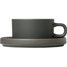 Blomus Tasse PILAR, Keramik, für Tee, 4-teilig, grau