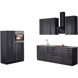Wiho-Küchen wiho Küchen Küchenzeile Chicago, mit E-Geräten, Gesamtbreite 330 cm, grau