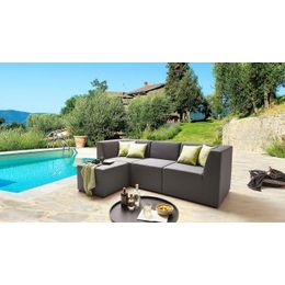 DOMO collection Loungesofa Aurinko für Terrasse, Garten und Balkon, Speziell für Outdoor, witterungsbeständig, incl. Schutzhülle, grau