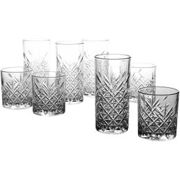 Creatable Gläser-Set TIMELESS Trinkgläser, Glas, 4 Wassergläser, 4 Whiskygläser im Set, weiß